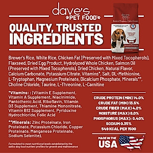 Dave's Pet Food Kidney Support for Dogs with Renal Support (Chicken Formula Crumble) Non-Prescription Low Phosphorus Restricted Diet Dog Food, Added Vitamins Minerals Taurine, Vet Formulated, 4 lb