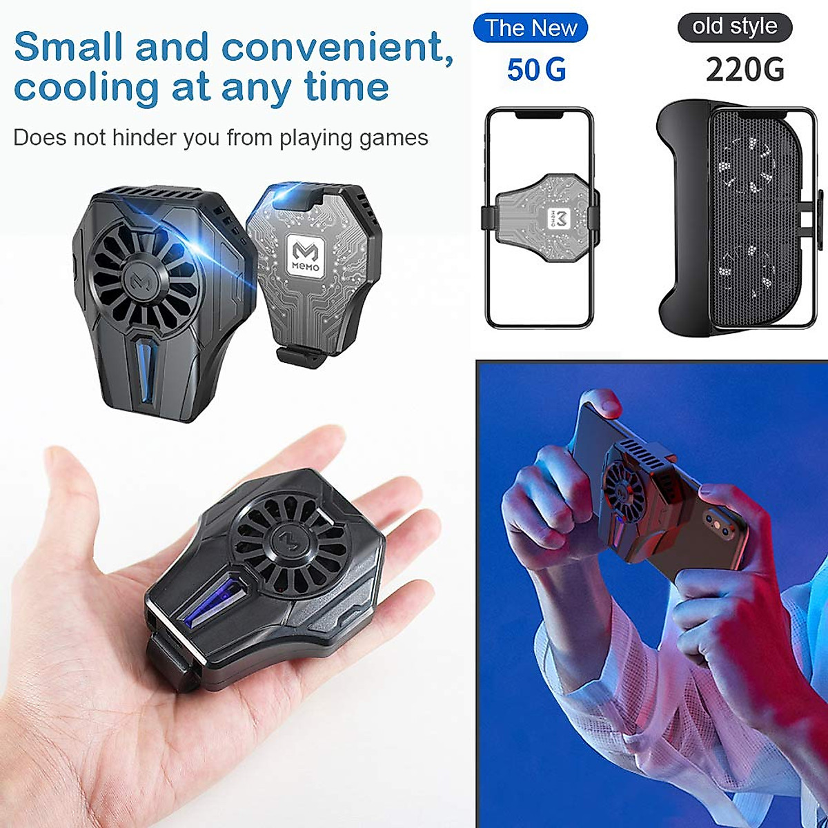 IVY Semiconductor Refrigeration Phone Cooling Fan For Android iOS Game Radiator Portable - Black