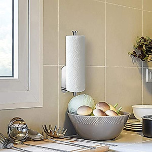 Paper Towel Holder Under Cabinet - Self Adhesive Paper Towel Roll Holder Wall Mount, Gewtur Stainless Steel Paper Towel Holder for Kitchen Bathroom