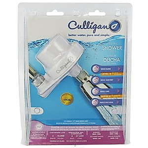 Culligan ISH-100 Inline Showerhead Filtration Attachment with Filter, 10,000 Gallon, White