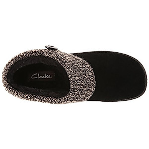 Clarks Women's Knit Scuff Slipper, Black, 8 M US