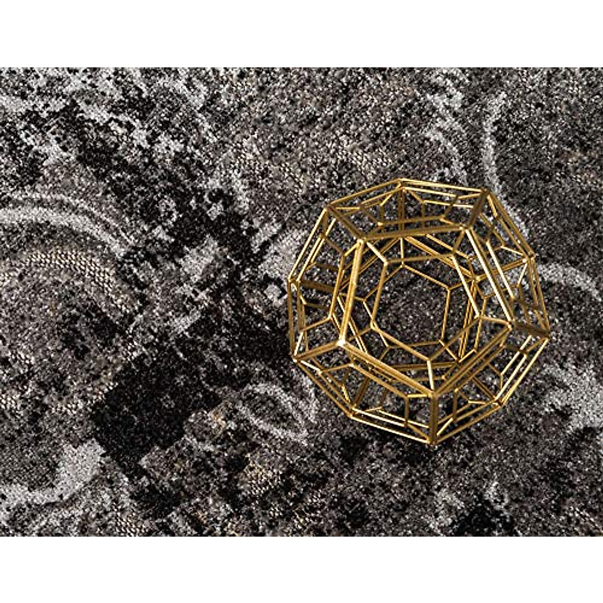 Unique Loom Outdoor Botanical Collection Area Rug - Manchester (9' x 12' 2" Rectangle, Light Gray/ Black)