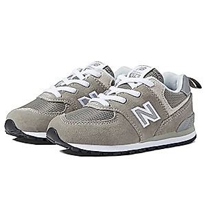 New Balance Baby Boys 574 Core Bungee Sneaker, Grey/White, 3 Infant