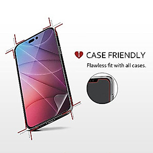 iCarez HD Anti Glare Matte Screen Protector for iPhone 14 Pro 6.1-inches [3 Pack] (Case Friendly) Premium No Bubble Easy to Apply with Hinge Installation