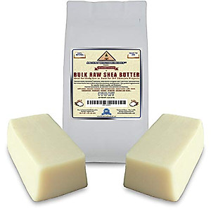 ANCIENT HEALTH REMEDIES Organic Unrefined Raw AFRICAN IVORY WHITE SHEA BUTTER BLOCKS/JAR Bulk Size Grade A for Anti Aging Dry Skin Base for DIY Body Butter, Beauty(Ghana) (10-3/8 x 5-1/4 x 3)