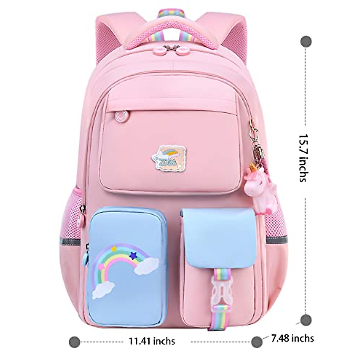 CILREA Backpack for Girls,School Backpack for Girls, Cute Book Bag with Compartments for Teen Girl Kid Students Elementary Middle School, Kids' School Bag, Pink