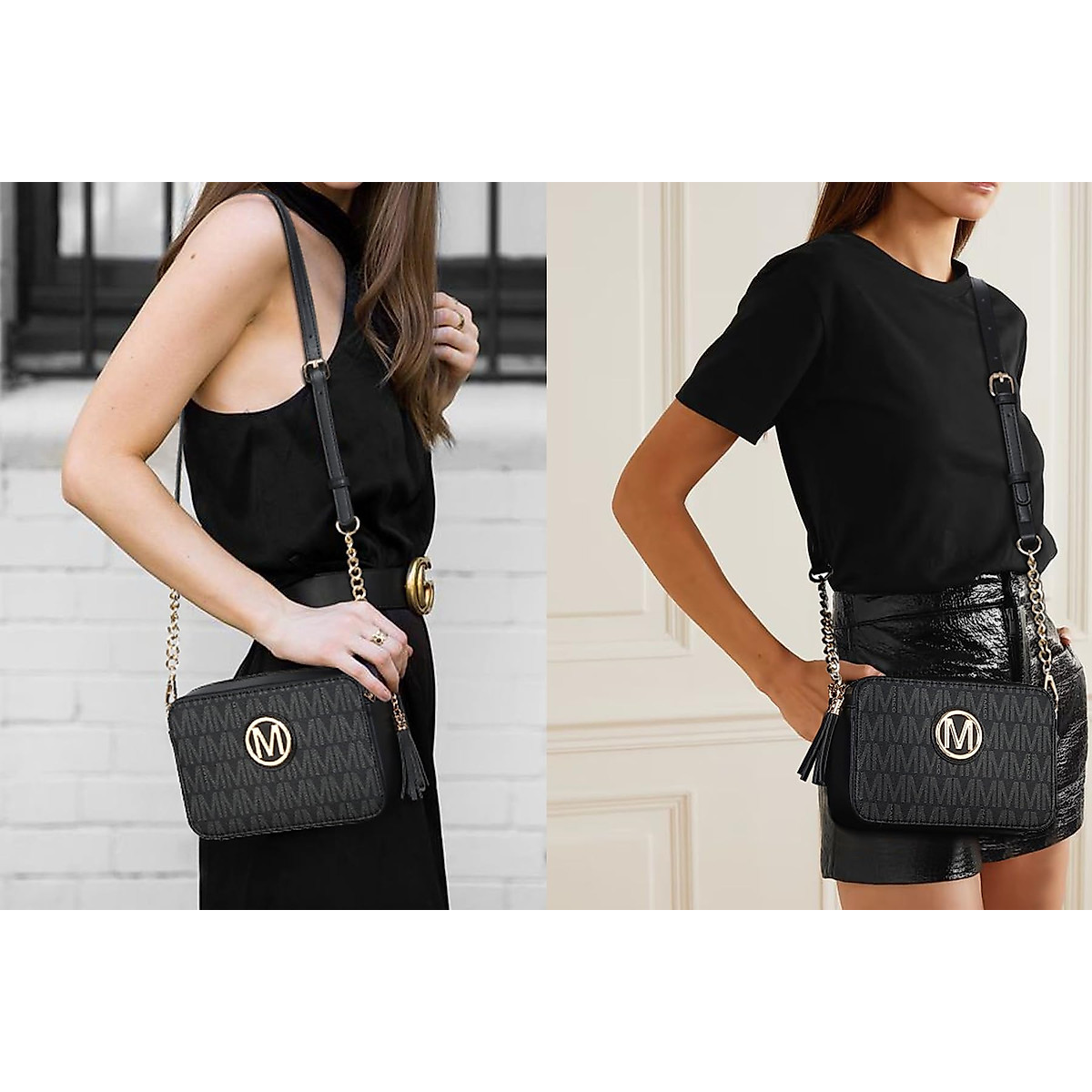 MKP Stylish Lightweight Fashion Crossbody Bag for Women Chic Signature Shoulder Messenger Bag with Tassel Zipper Pocket