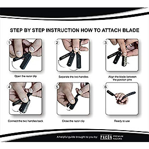 100 BLADES + Facón Professional Premium Straight Edge Barber Razor - Salon Quality Cut Throat Shavette