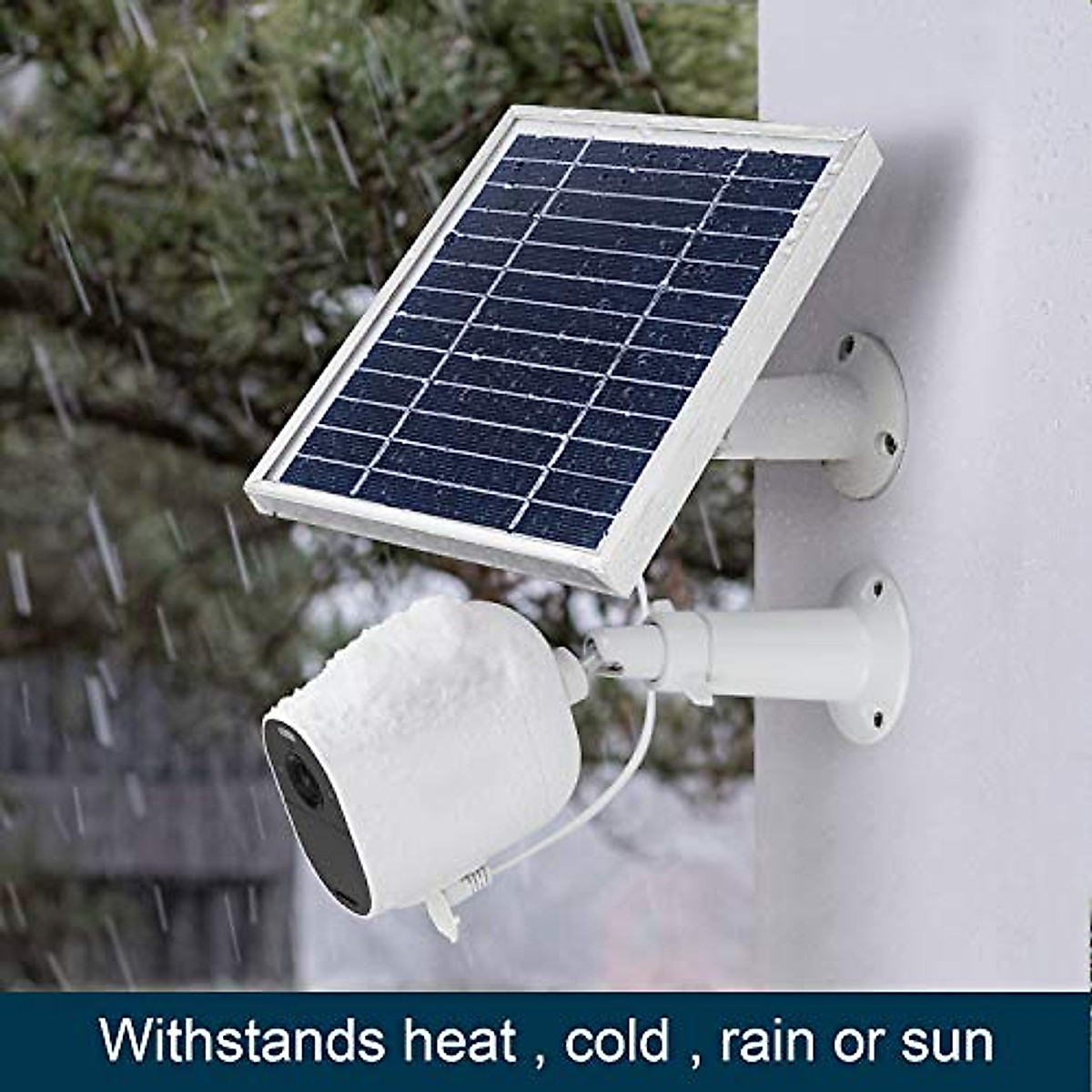 iTODOS Solar Panel Works for Arlo Essential Spotlight Camera, 11.8Ft Outdoor Power Charging Cable and Adjustable Mount,Charger for Essential, Not for Arlo HD Pro Pro2 Pro3 (2 Pack,Silver)