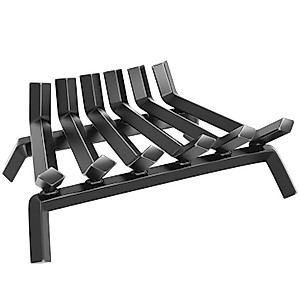 AMAGABELI GARDEN & HOME Fireplace Log Grate 24 Inch Wide Heavy Duty Solid Steel Indoor Chimney Hearth 3/4 Bar for Outdoor Kindling Tools Pit Wrought Iron Wood Stove Firewood Burning Rack Holder