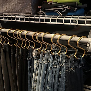 20Pcs Gold S Hooks,Aluminum Alloy S Shaped Universal Hooks,Heavy Duty S Hanger Hooks,Utility S Hooks for Bathroom,Cloakroom,Kitchen Pots Pans Cups