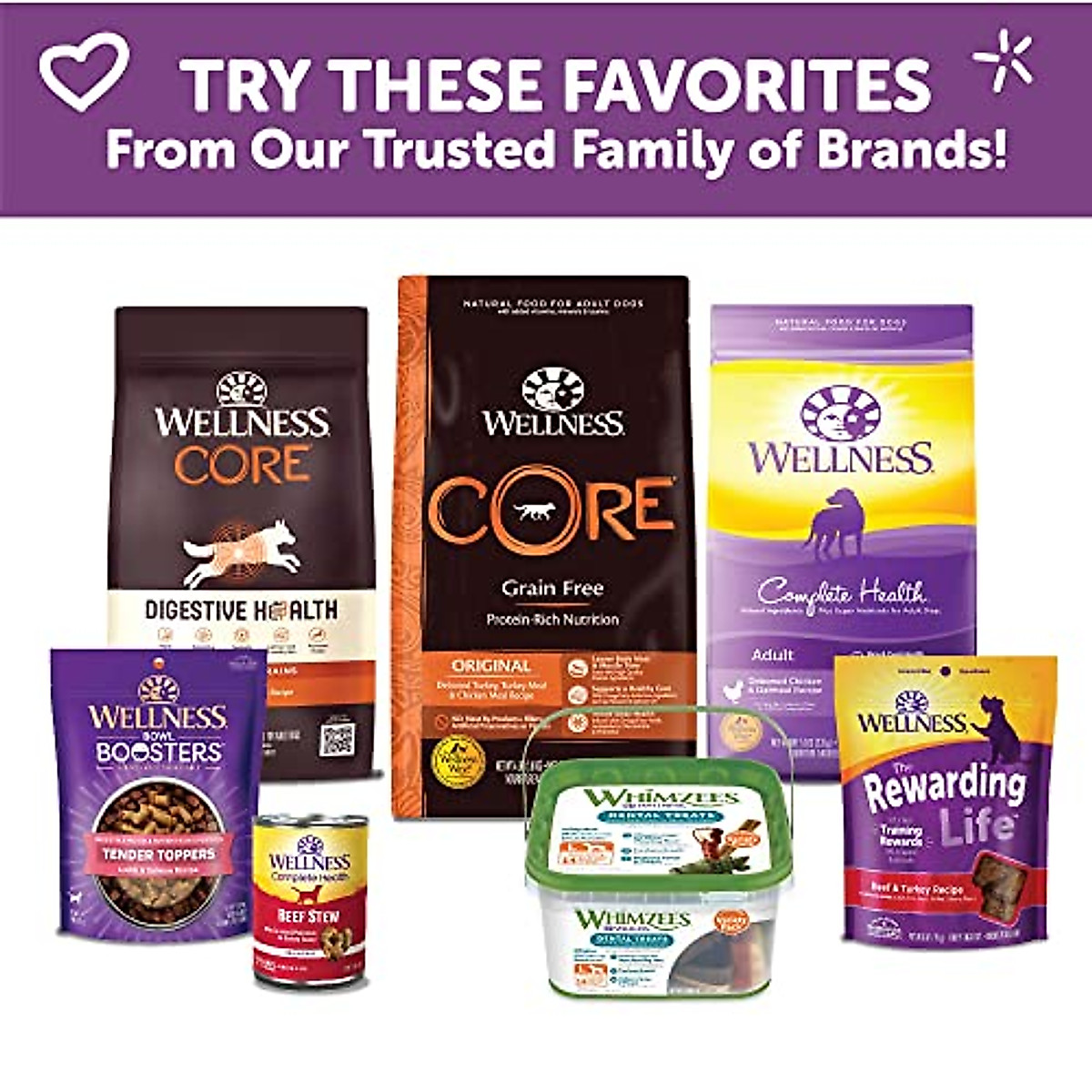 WHIMZEES by Wellness Rice Bone Natural Dog Dental Chews, Long Lasting Treats, Grain-Free, Freshens Breath, For Dogs 25-60 lbs, 9 count