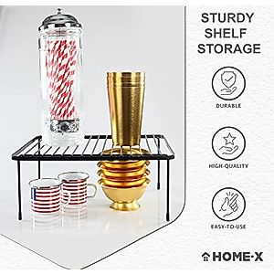 HOME-X Metal Freezer, Pantry, or Cabinet Shelf, Great Space Saver for Organizing Cupboards or Refrigerators, Extra Shelf for Cabinets