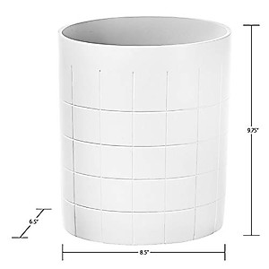 Creative Scents White Bathroom Trash Can - Waste Basket for Bathroom - Space Friendly Small Bathroom Garbage Can, Wastebasket Bin for Bathroom, Powder Room, Bedroom Or Living Room (Polar Collection)