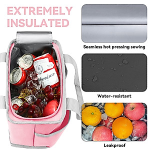 FITHOME Small Lunch Bag for Women & Men, Reusable Insulated Lunch Cooler Tote Bags, Leakproof Thermal Lunch Bag, Adult Durable Lunch Bag for Work