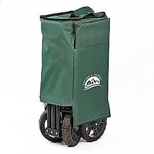 Maxwell Outdoors Collapsible Folding Outdoor Utility Cart Camping Wagon with Spacious Storage Volume and More Silence Wheels, Green