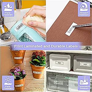 Labelife Label Maker Machine, Portable Label Maker D210S, QWERTY Keyboard, One-Touch Keys, Easy-to-Use, Handheld Labeler with Label Maker Refill and Adapter, for Home Office School Organization, Pink