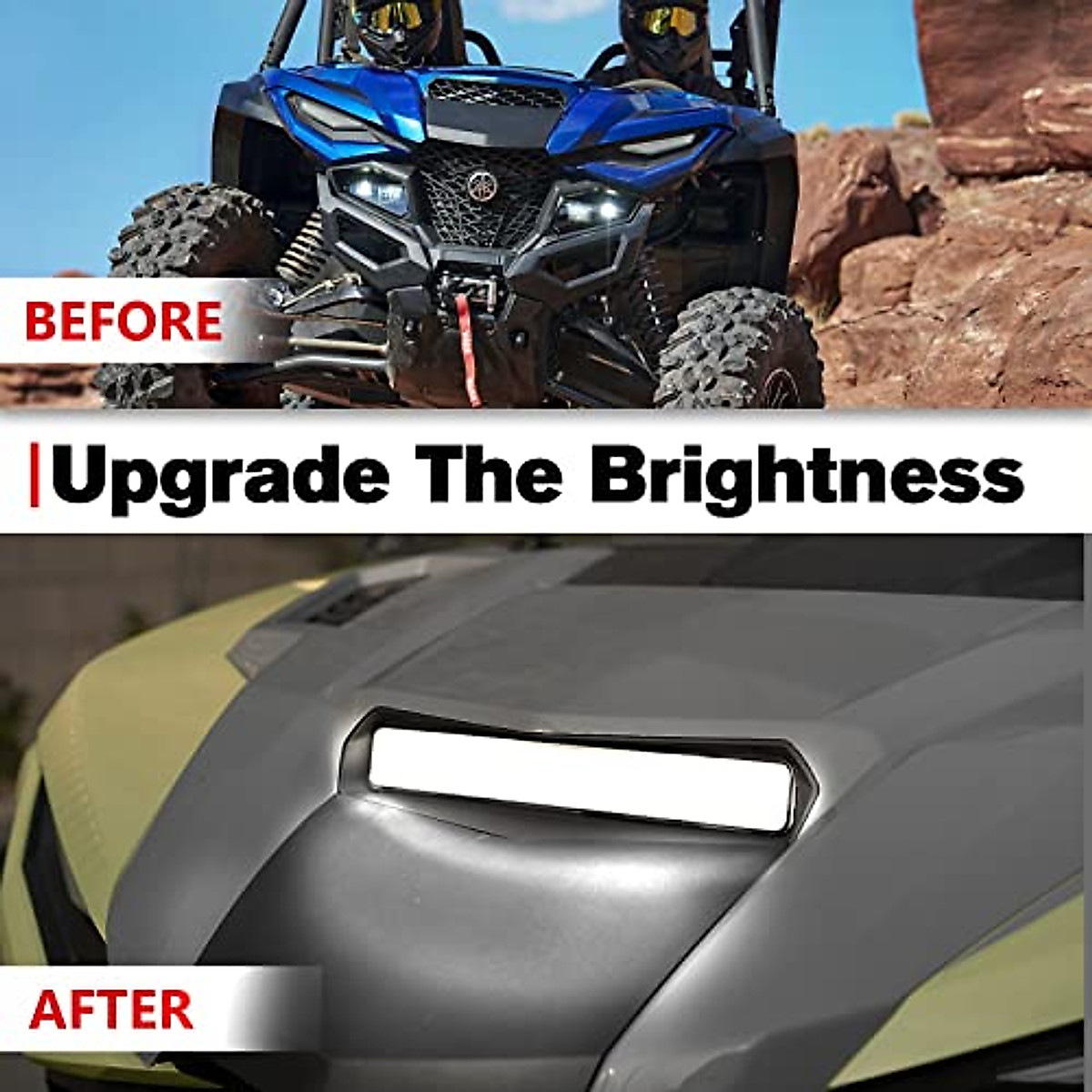 A & UTV PRO LED Hood Accent Light for Yamaha Wolverine RMAX2/ RMAX4 1000 2021 2022 2023, Front Daytime Running Auxiliary with Start Up Animation Light Accessories, Waterproof, 1PC