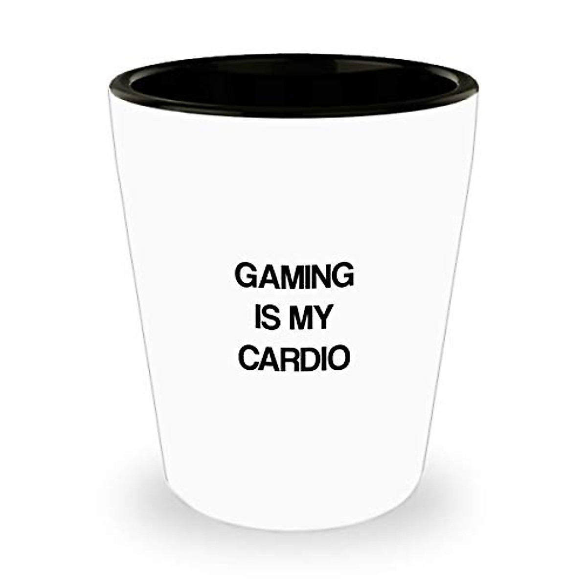 Funny Gaming Gaming Is My Cardio Shot Glass Unique Ceramic for Gamer 1.4 Oz Birthday Stocking Stuffer