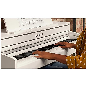 Kawai CA49 88-Key Grand Feel Compact Digital Piano with Bench, Premium Satin White