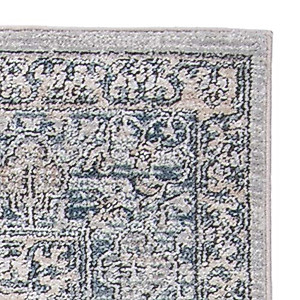 SAFAVIEH Oregon Collection 8' x 10' Light Blue/Ivory ORE877M Oriental Distressed Non-Shedding Living Room Bedroom Dining Home Office Area Rug