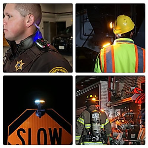 Guardian Angel Elite Series Safety Light - Red/Blue/White Front & Red/Blue Rear - Rechargeable, Magnetic, Hands-Free Wearable LED Flashlight for Law Enforcement, First Responders & Firefighters