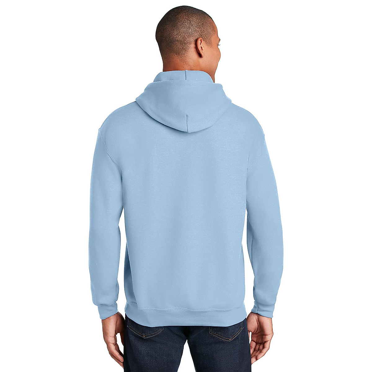 Hooded Pullover Sweat Shirt Heavy Blend 50/50 7.75 oz. by Gildan (Style# 18500) (Large, Light Blue)