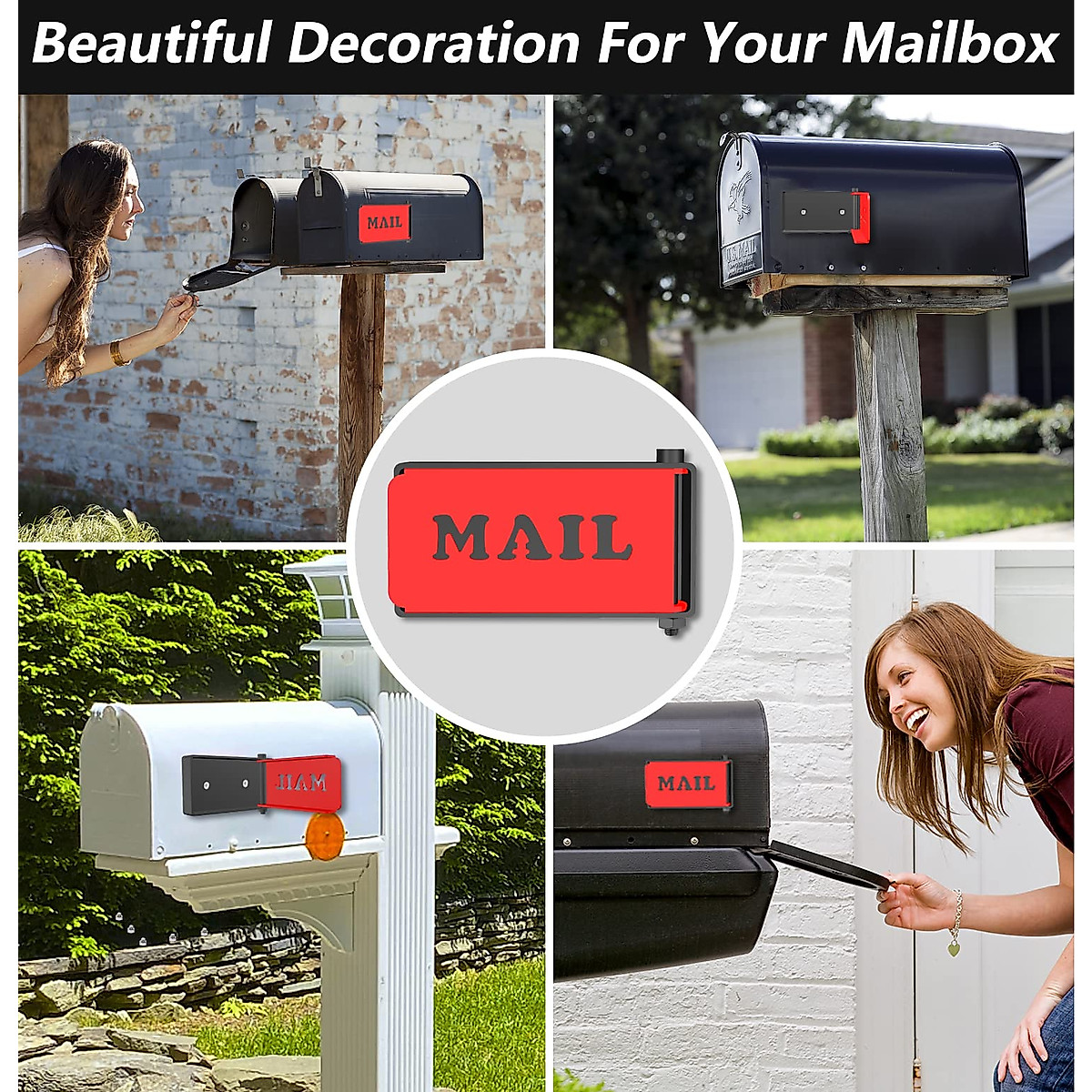 Professional Mailbox Flag Galvanized Steel Universal Outgoing Matte Mailbox Replacement Flag Kit Upgraded Sinking-Fixed Design for All Other Surface Rust Resistant Mailbox Flag Easy Assembly