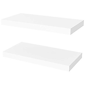 Bestar Universel 12W Set of 24W x 12D Floating Shelves in White