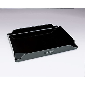Jerdon Black Coffee Maker Tray - 8" by 10" Plastic Tray for Countertop Organization - Raised Edges Designed to Hold Spilled Liquid & Containers - Great for Kitchens or Bathroom Vanity - CMT10B