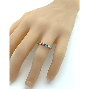 Central Diamond Center Lucita Mothers Ring 1 to 6 Stones in 10k White Gold- Size 6