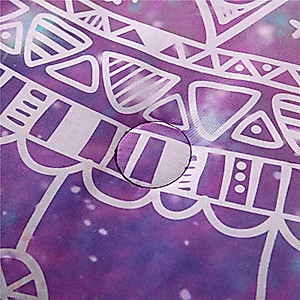 NTBED Galaxy Dream Catcher Comforter Set Queen Purple, 3-Pieces Bohemian Mandala Quilt, Psychedelic Dreamcather Starry Sky Bedding Set for Adults Teens Girls (Purple, Queen)