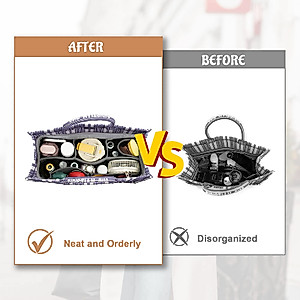 MODOWEY Purse Organizer Insert for Handbags with Removable Zipper, Felt Bag Organizer for Tote, Handbag Organizer Inside Liner Fit Medium Book Tote Bag