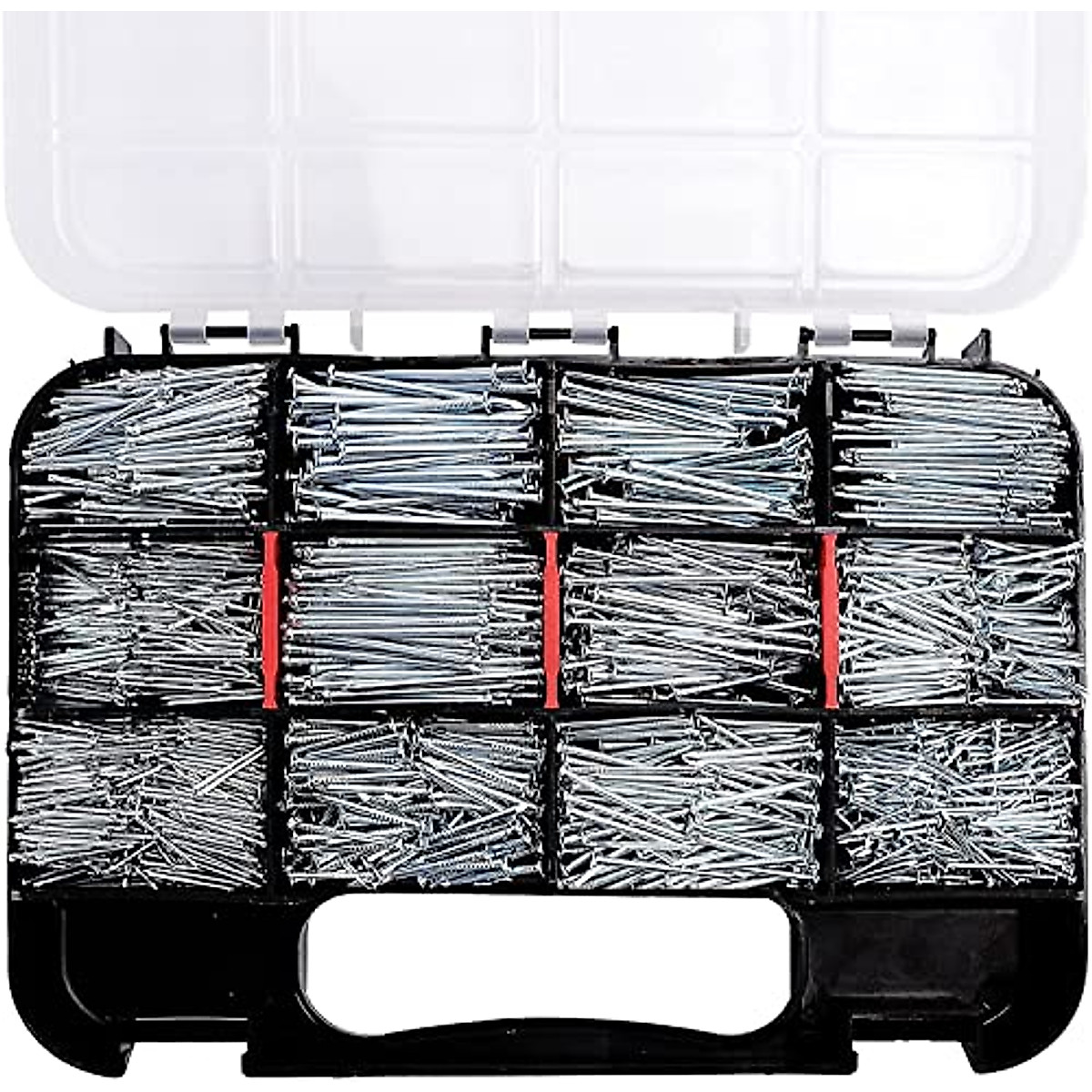 HongWay 1500pcs Hardware Nails Assortment Kit, Galvanized Nails Set, Assorted 12 Sizes Wire and Common Brad Nails Flat Nails Finishing Nails Wall Nails for Pictures Hanging Woodworking