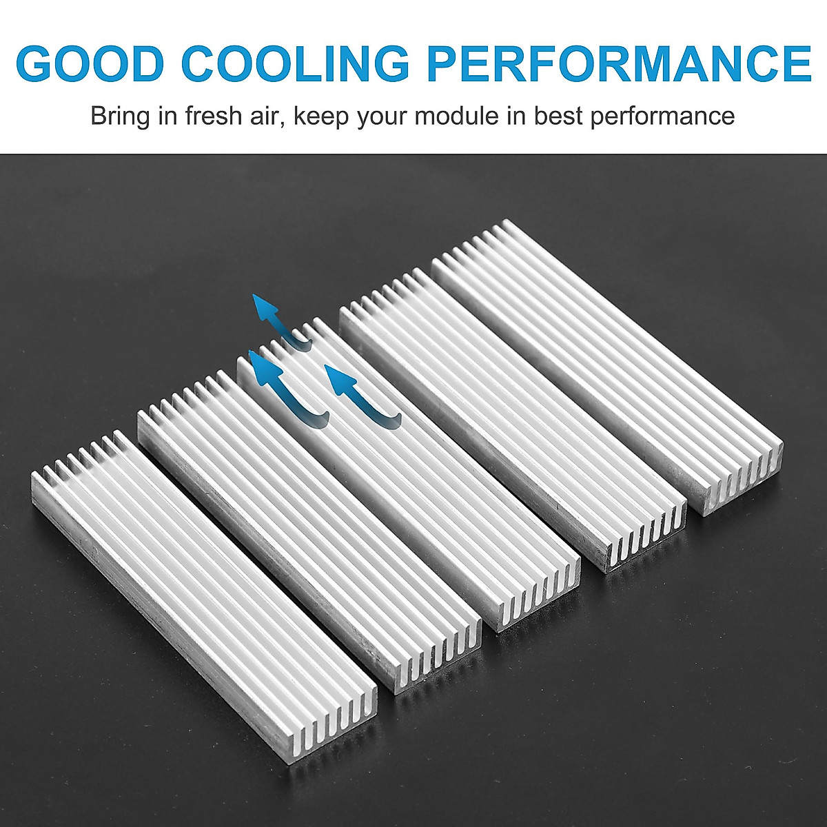 uxcell 5 Pcs Aluminum Heat Sink, Silver Tone Aluminium Radiator Heatsink Cooling Fins Cooler for Led Amplifier Transistor IC Module, 100x25x10mm/4 x1 x0.4