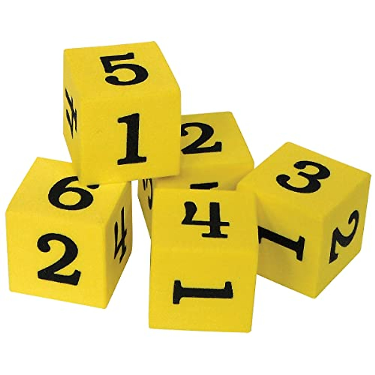 Teacher Created Resources Foam Numbered Dice 1-6, Pack of 20 , Yellow