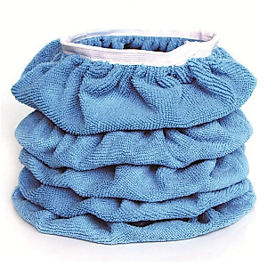 ZYTC Car Polishing Waxing Sleeve Polisher Pad Bonnet Microfiber Pad Soft Pack of 5 (Light Blue, 9"-10")