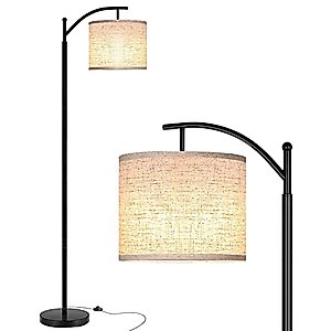 YIOU Floor Lamp, 3 Color Temperature LED Floor Lamps for Living Room Bedroom Office with Lamp Shade and 9W Bulb Included Standing Lamp, Modern Floor Lamp (Black)