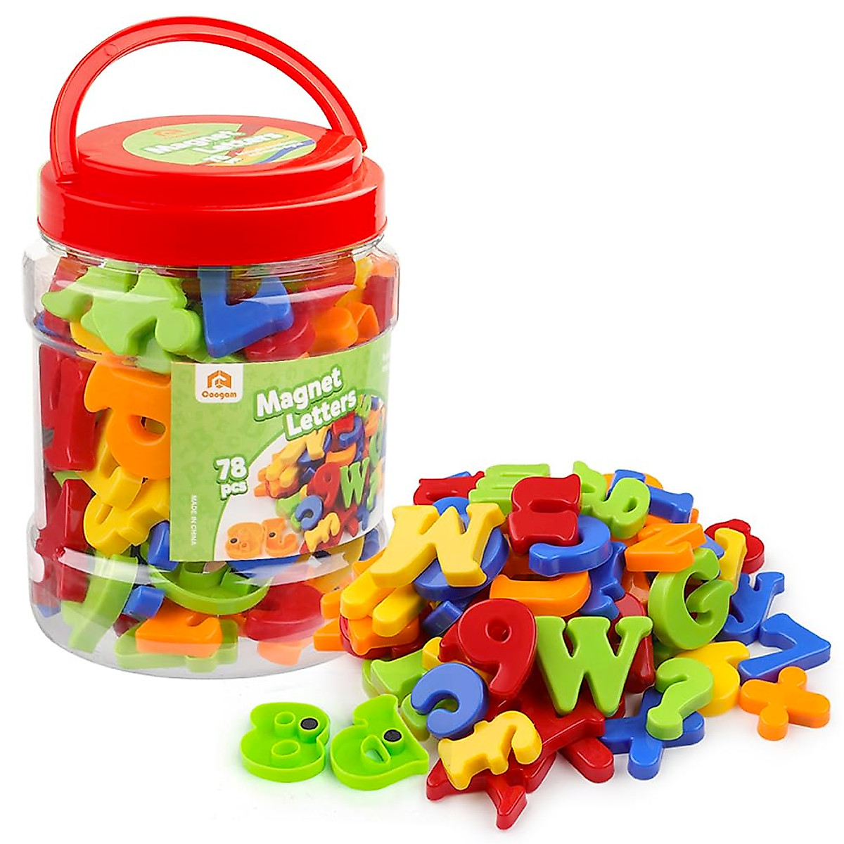 Coogam Alphabet Magnetic Letters Numbers Colorful ABC 123 Refrigerator Fridge Magnets Uppercase Lowercase Vocabulary Educational Toy Set for Preschool Learning Spelling Counting