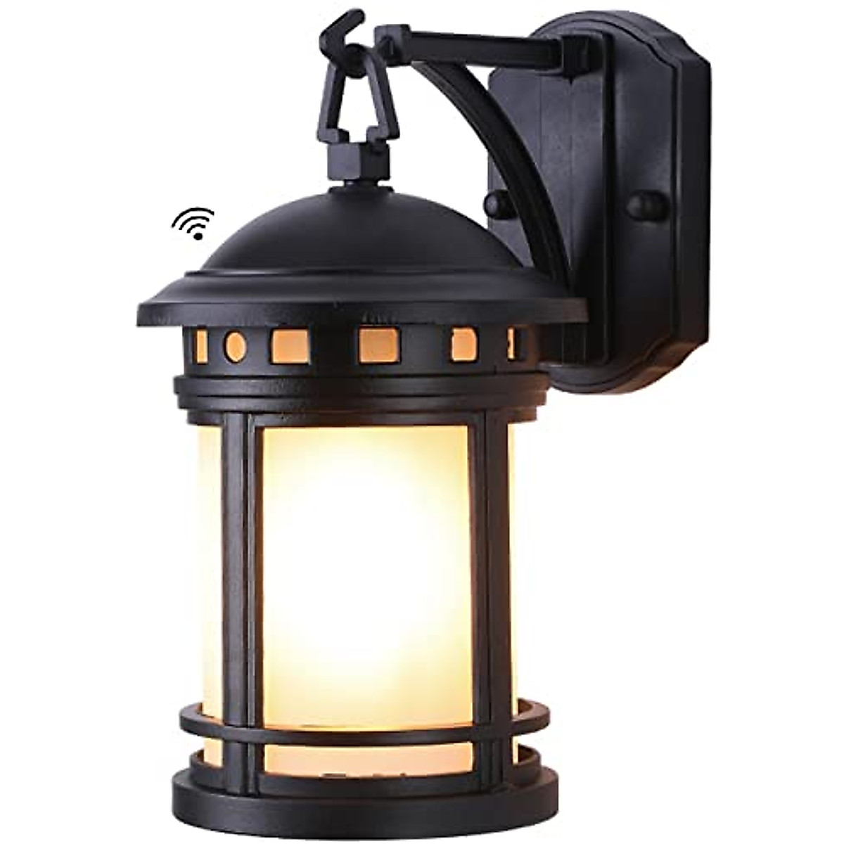 HSPHFX Wall Lantern Coach Lamp Industrial Steampunk Cage Fixture Outdoor Home Wall Sconce Mount with Clear Glass Shade - Dusk to Dawn Exterior Sensor - for Pasture Restaurant Garden Factory