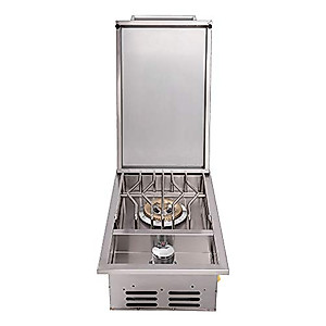 WHISTLER Outdoor Kitchen Side Burner Single Side Burner Propane Burner with NG Convert Kit, Drop in, 12000 BTUs