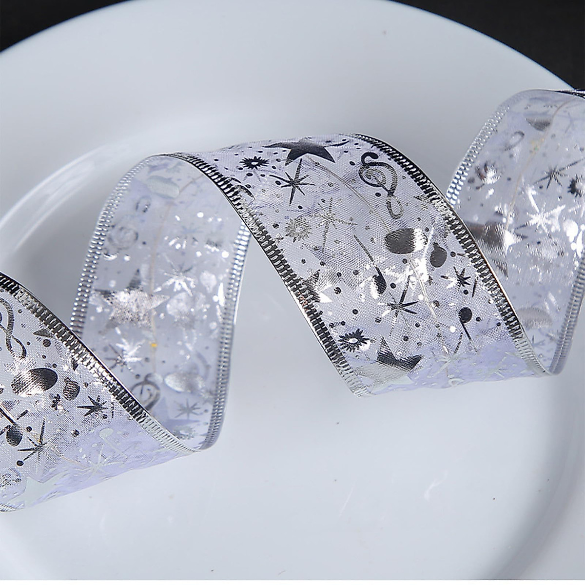 Christmas Ribbon String Lights,9.84ft LED Christmas Tree Ribbon Fairy Lights,Christmas Decorations Battery Operated Copper Ribbon Bows Cute for Party Weddings New Year Indoor Outdoor Xmas Decor