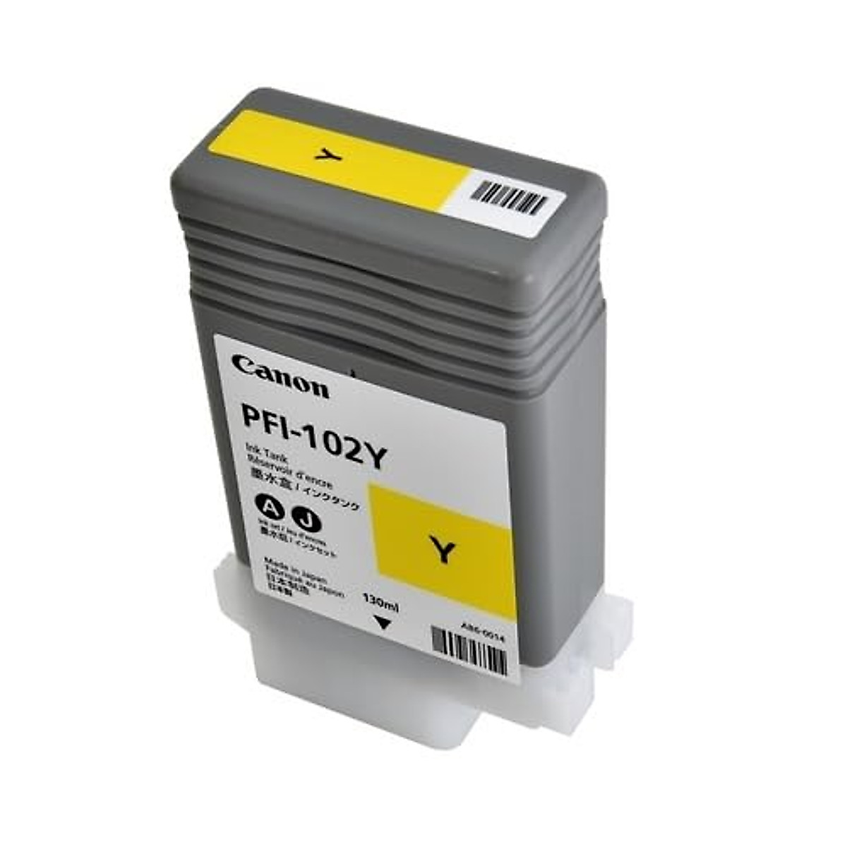 Canon PFI-102Y 0898B001AA ImagePrograf iPF500 510 600 605 610 650 655 700 710 720 750 755 760 765 130 ML Ink Cartridge (Yellow) in Retail Packaging