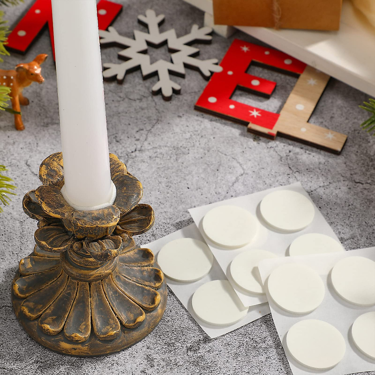 12 Pcs Candle Grips for Taper Candles Adhesive Holder Taper Candle Inserts Small Candle Accessories