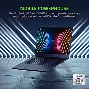 Razer Blade 15 Advanced Gaming Laptop 2021: Intel Core i7-10875H 8-Core, NVIDIA GeForce RTX 3070, 15.6” 360Hz Full HD, 16GB RAM, 1TB SSD Thunderbolt 3 (Renewed)