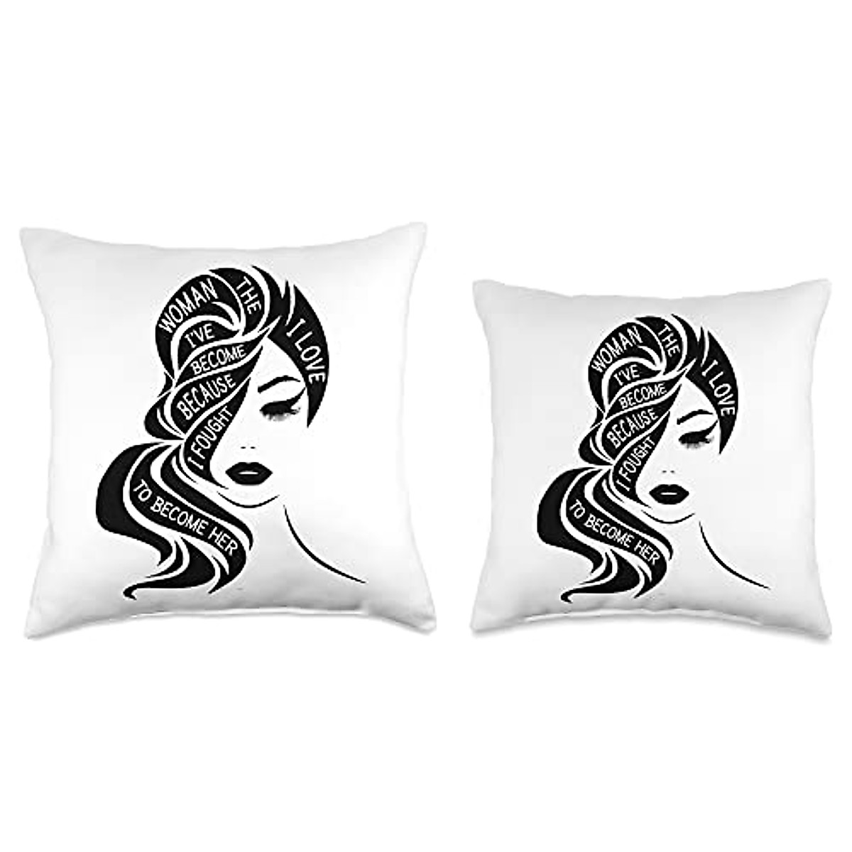 Christian Easter He Is Risen Design I Love The Woman I Become I Fought Empowered Women Strong Throw Pillow, 18x18, Multicolor