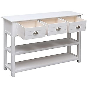 Sideboard,Buffet Cabinet Storage Kitchen Cabinet Farmhouse Buffet Server Bar Wine Cabinet Console Table for Kitchen,Dining Room,Living Room,Entryway,White 45.3"x11.8"x29.9" Wood