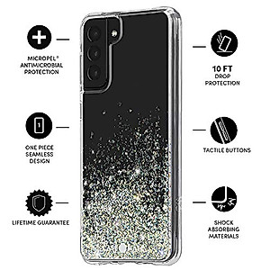 Case-Mate - Twinkle Ombre - Case for Samsung Galaxy S21 Plus 5G - Glitter Foil Elements - 10 ft Drop Protection - 6.7 inch - Stardust