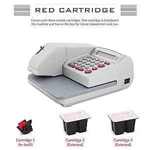 UBICON Checkwriter with Two Additional Ink Cartridges (RX200UBI), Red