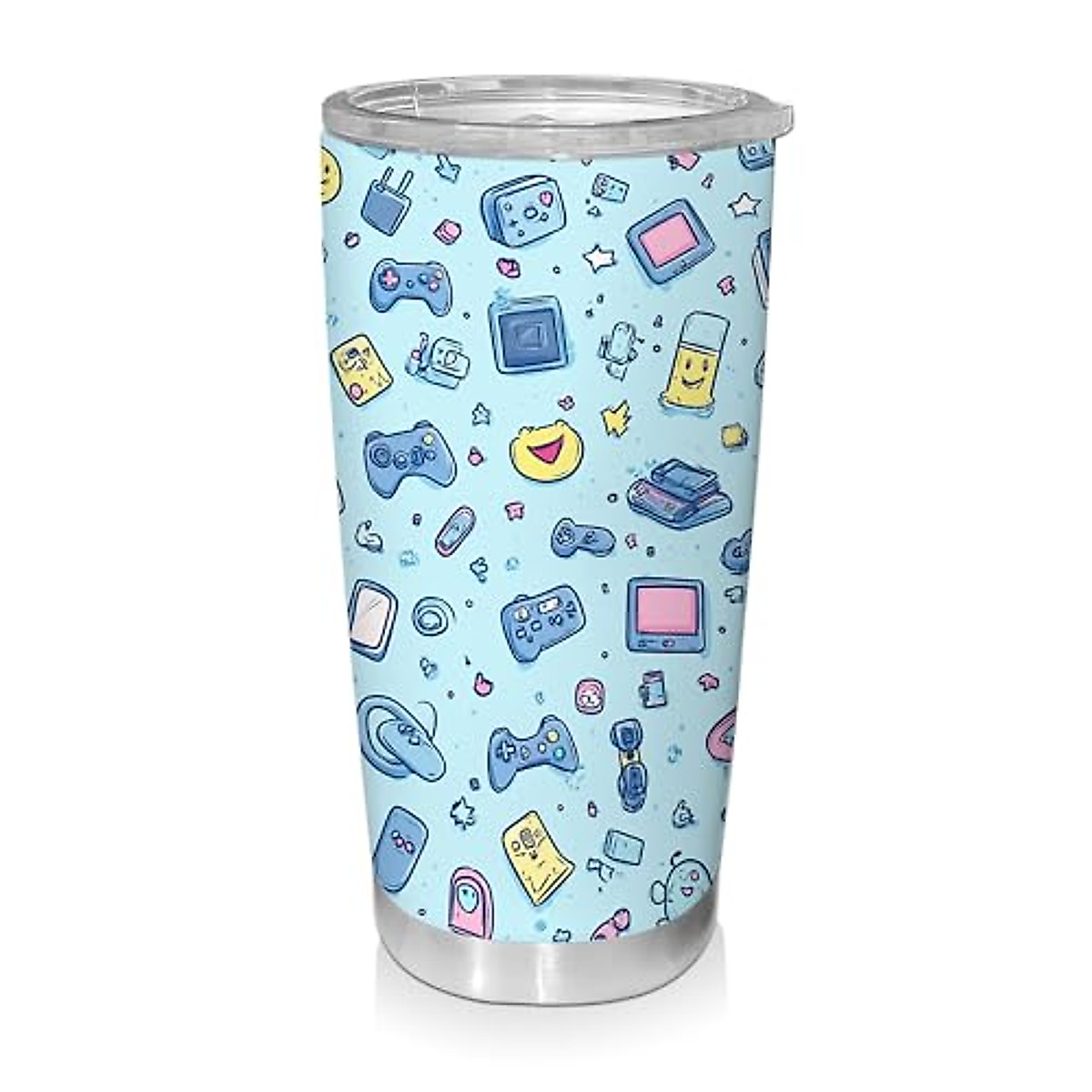 FOCIUZTA 20oz Playful Gaming Tumbler with lid, Travel Coffee Cup, Ideal for Easter, Gaming Enthusiast, Mother Day, and birthday gifts